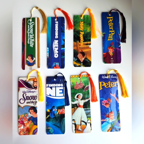 handmade | Accessories | 8 Homemade Vhs Insert Bookmarks Snow White ...